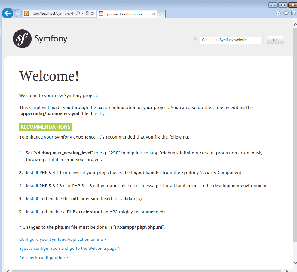 Just learning Drupal: Installing Symfony2 Hello World on Windows XAMPP Just learning Drupal: Installing Symfony2 Hello World on Windows XAMPP