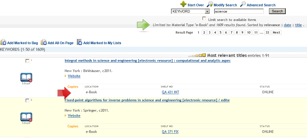 Library how to guides...: Finding e-books on the Library Catalogue