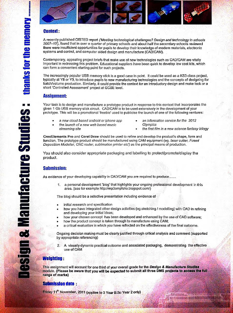 Scott Bright's USB CAD/CAM Project: Project Brief