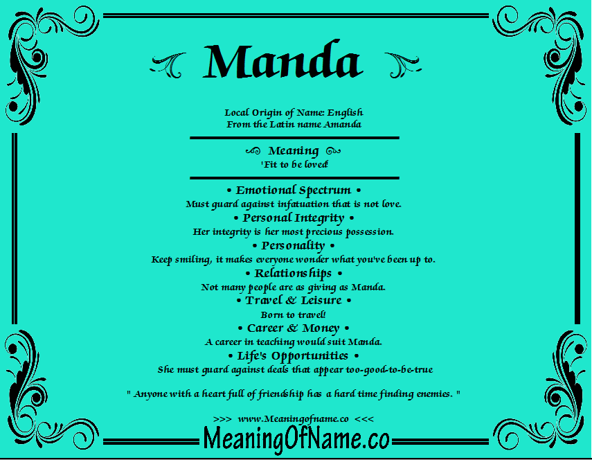 Manda - Meaning of Name