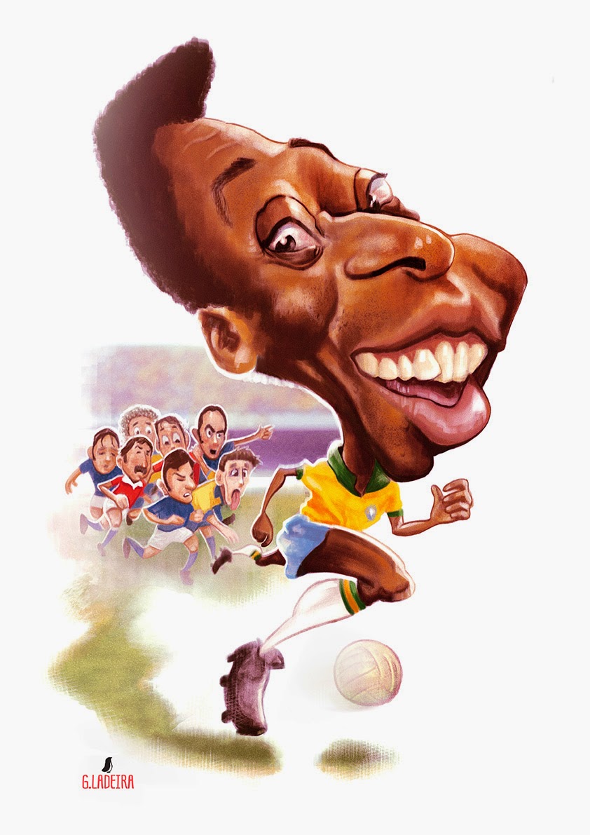 G.Ladeira Estúdio - Caricaturas e ilustrações: Caricatura Pelé