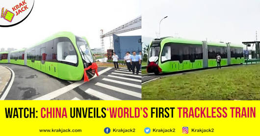 New ‘trackless train’ which runs on virtual rail lines launched in China