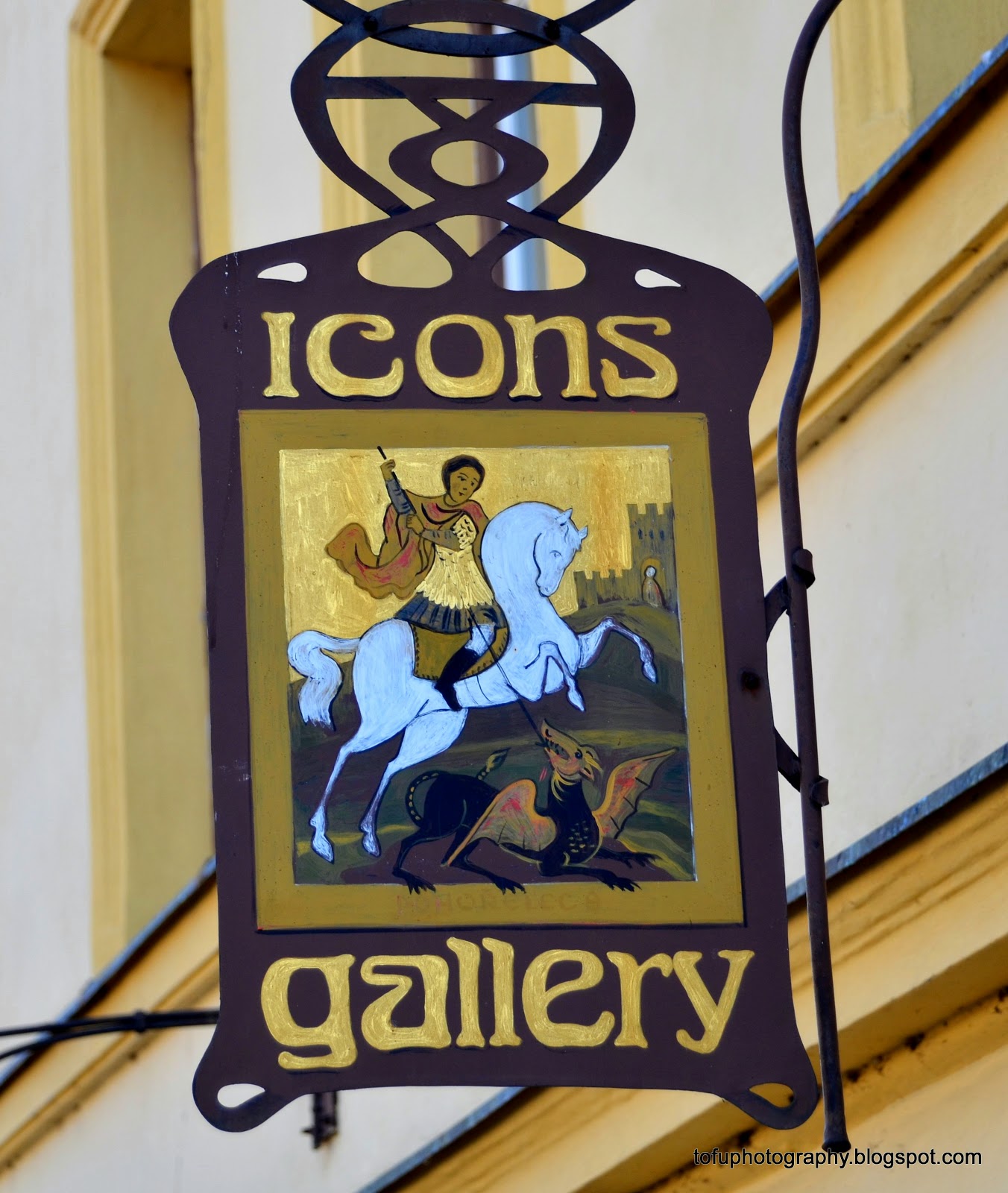 Tofu Photography: Icons gallery sign in Prague, Czech Republic