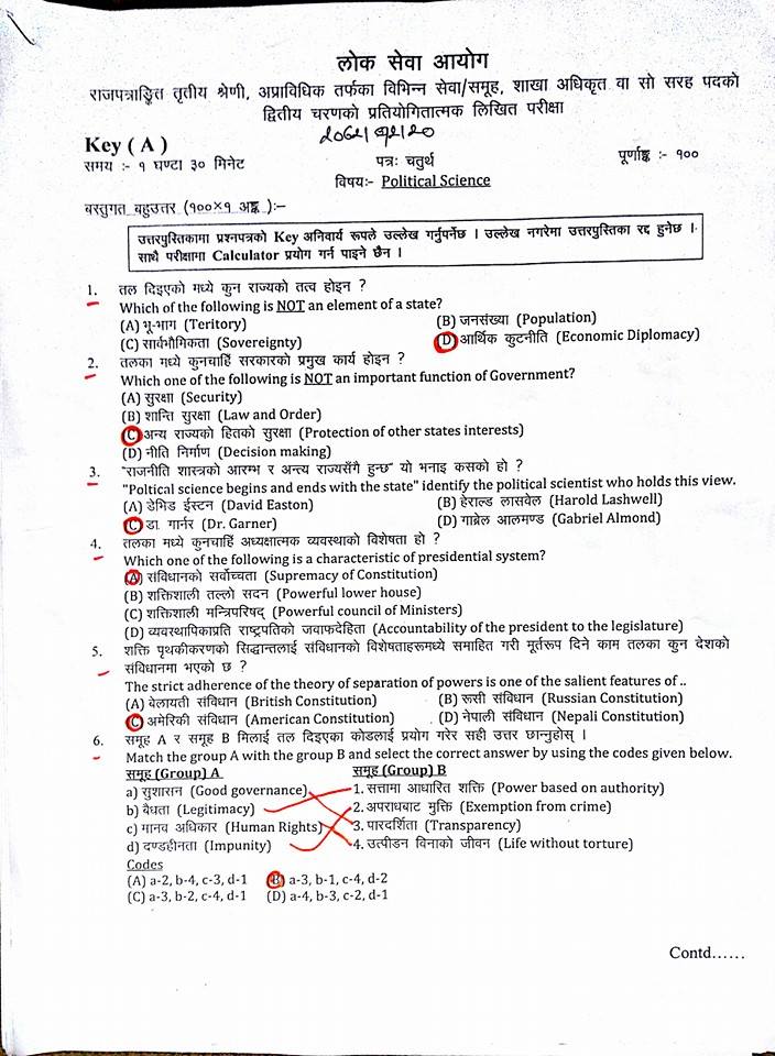 Loksewa Old Questions paper (OFFICER, NASU & KHARIDAR)