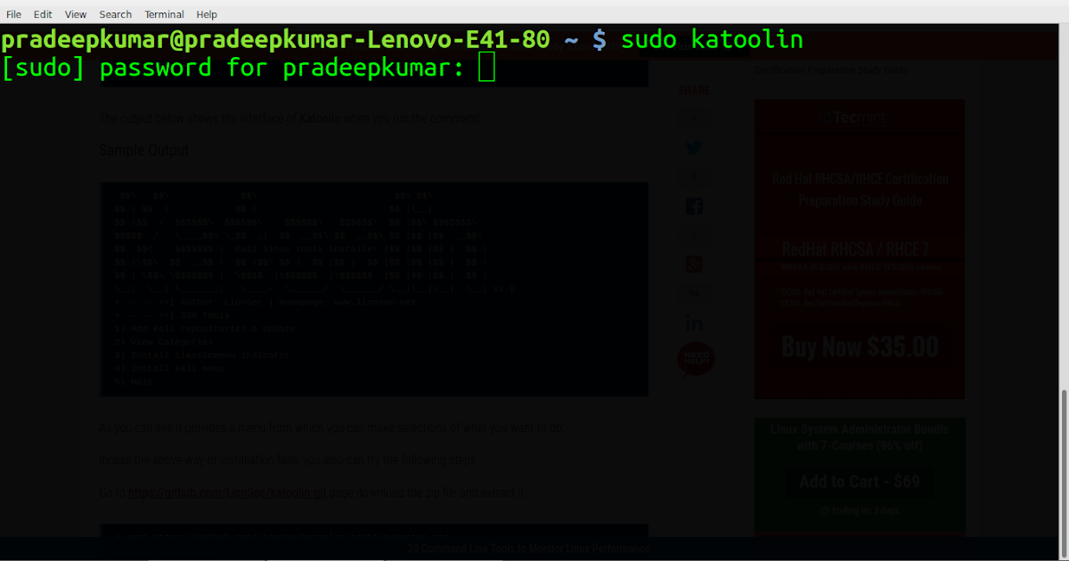 Installing Kali Linux Tools in Ubuntu or Linux Mint