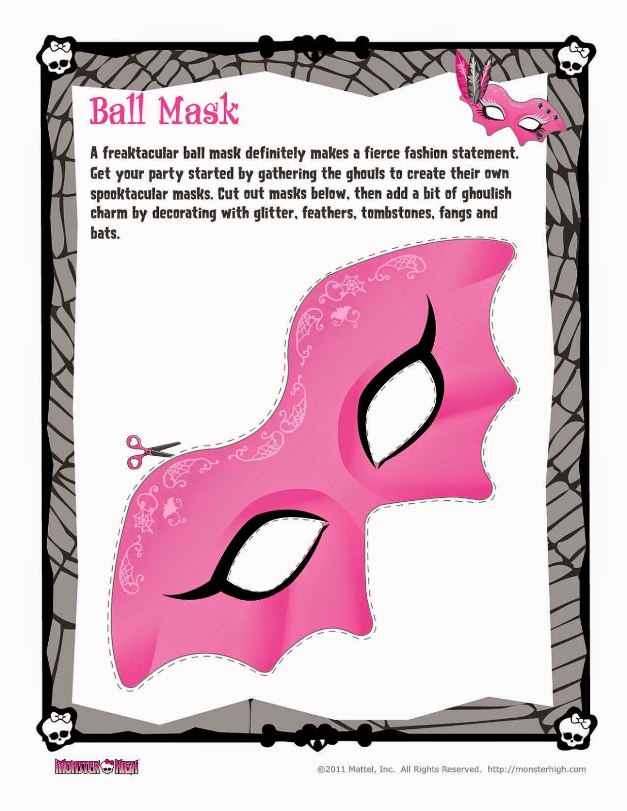 Monster High Free Printable Ball Mask. - Oh My Fiesta! in english