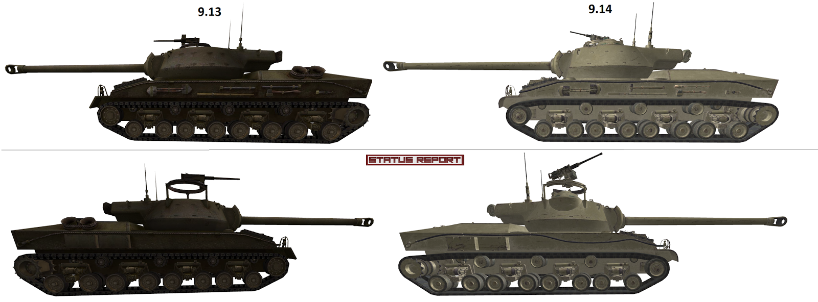 Status Report: 9.14 SD/HD comparison: E-25, AMX 50 Foch (155), Nashorn ...
