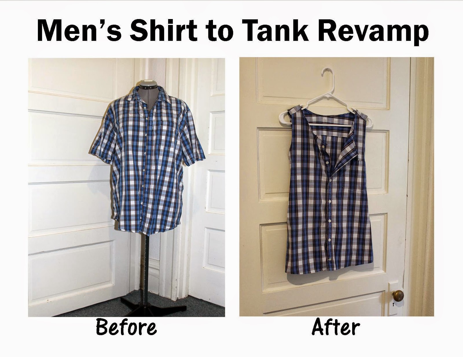 shellmo: DIY Men's Shirt to Tank Revamp