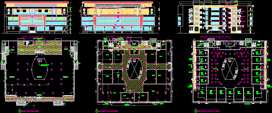 Plan Galerie - centre commercial en dwg ~ Engineering et Architecture