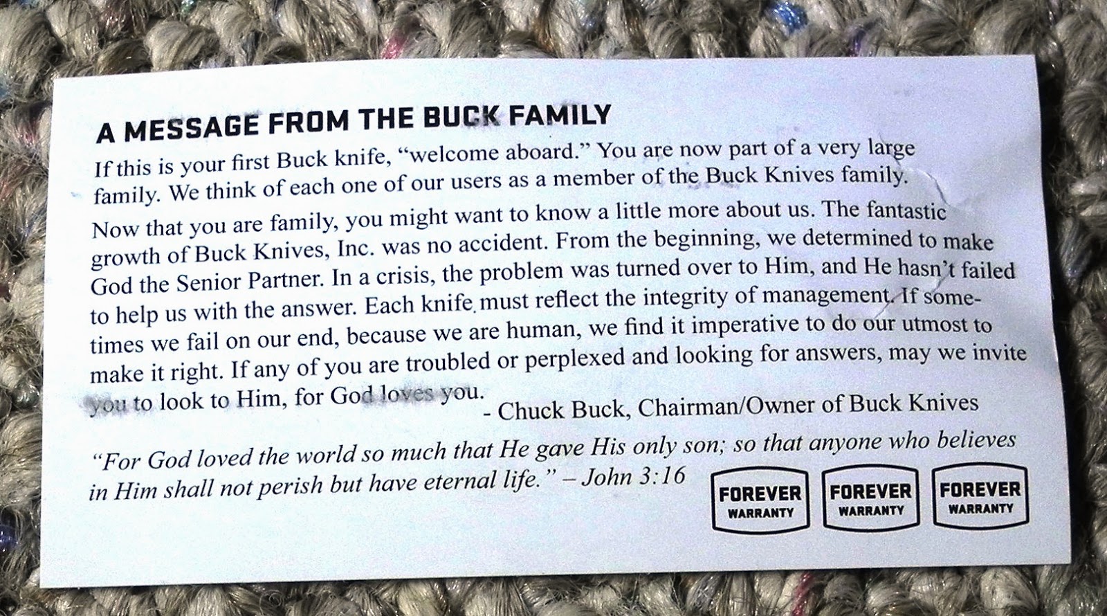 The Ever Encouraging Word: Message from the Buck family
