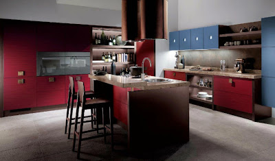 Simply Beautiful Kitchens - The Blog: Red and Blue Modular Kitchens by ...