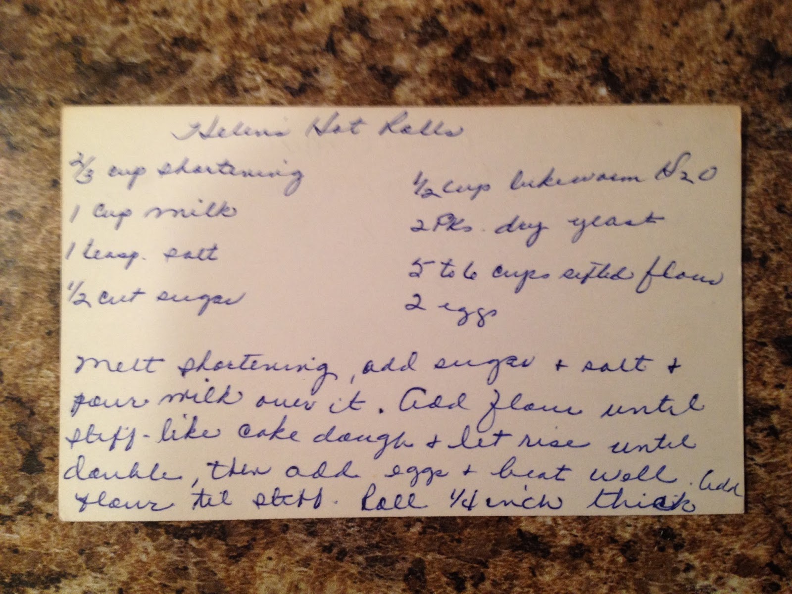 Snarky Librarian: Helen's Hot Rolls- Recipe Box #18