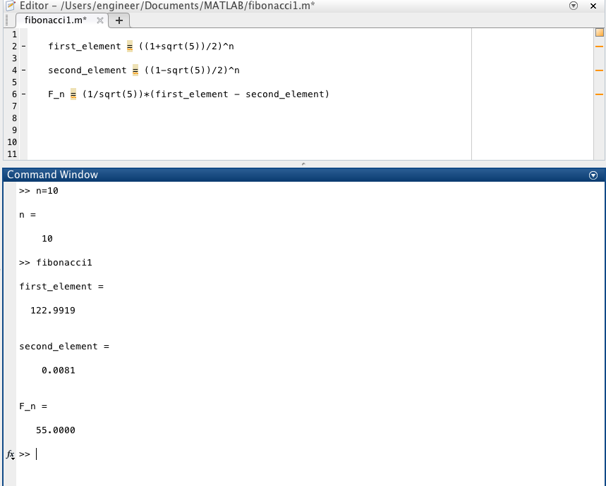 Sarah Barden's ENGR 160 Portfolio: MATLAB Introduction