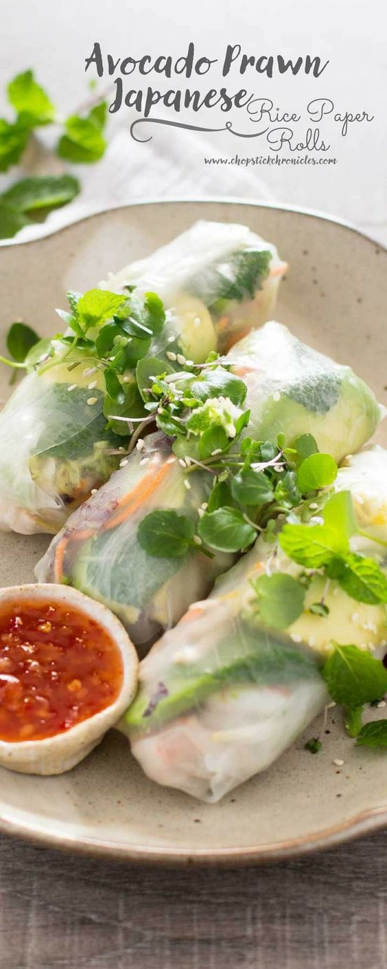 jápánese ríce páper rolls | Healthy Food Recipes