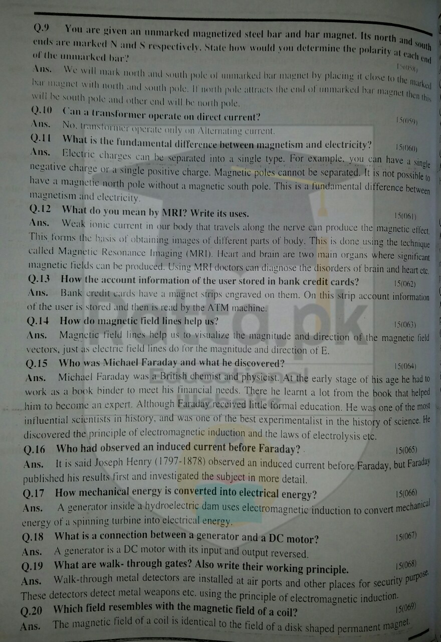 10th Physics Chapter 15 Questions | Matric Physics Notes - Ratta.pk