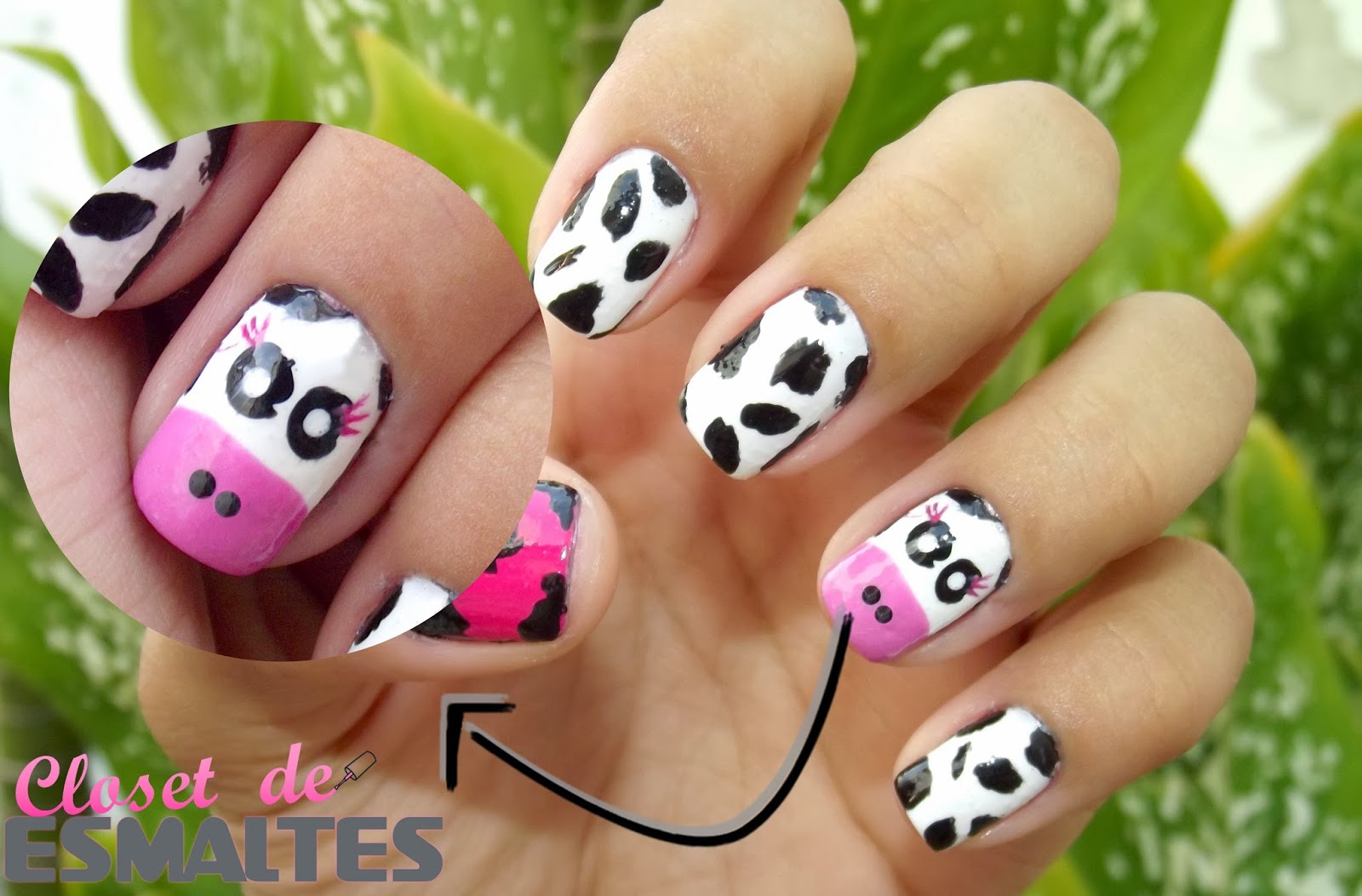 Nail Art Animal: Vaca — KAHCHEAR