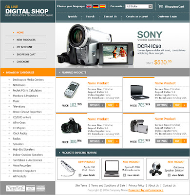 Eagle X Webs: 7 free online stores templates