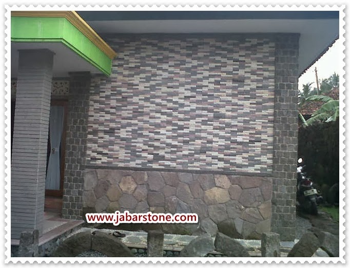 Aplikasi Wall Cladding 3 Warna Pada Dinding Rumah | Jabar Stone