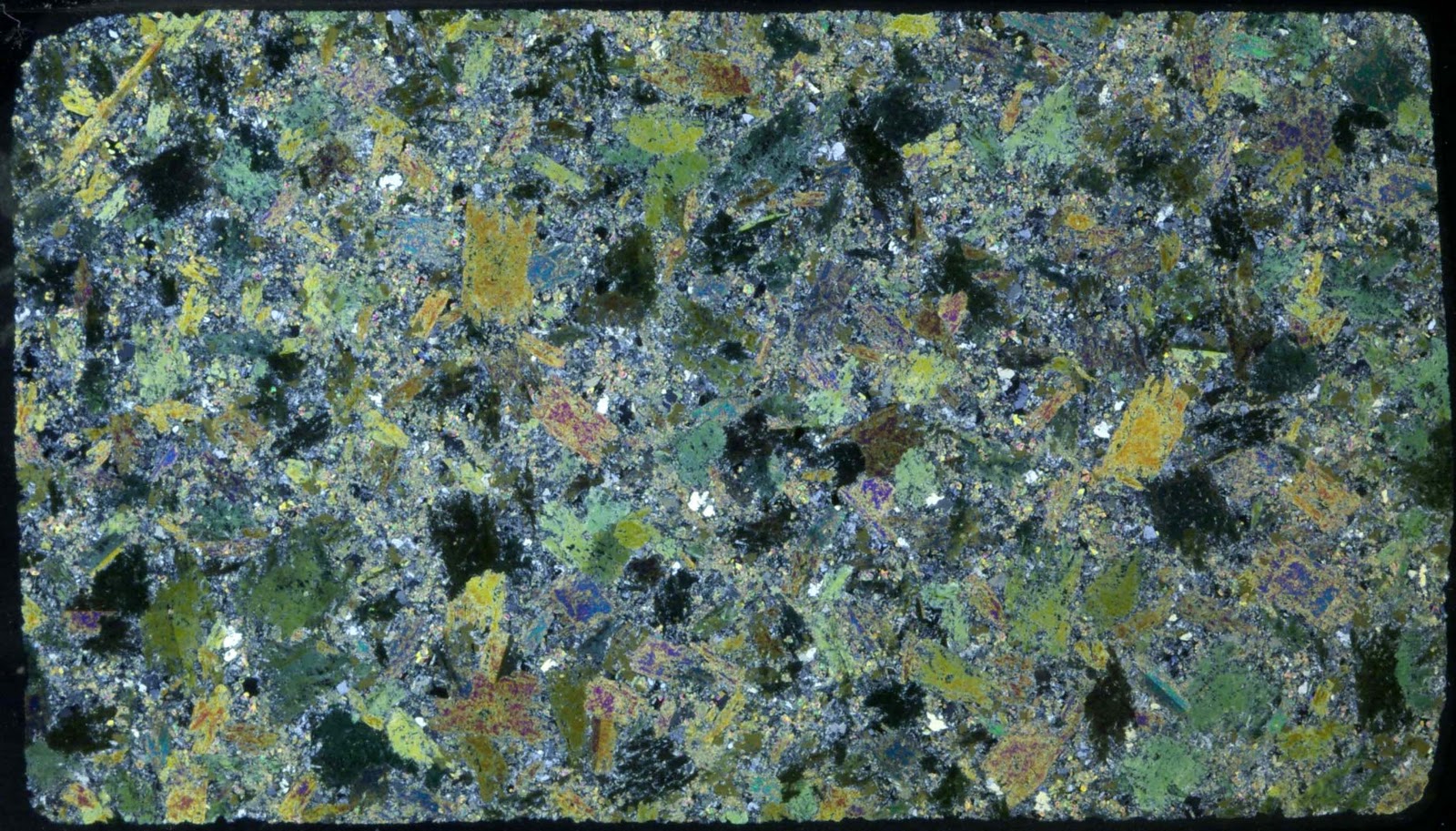 Metabasites: Subhedral pyroxene in greenstone, No. 48 - full thin section