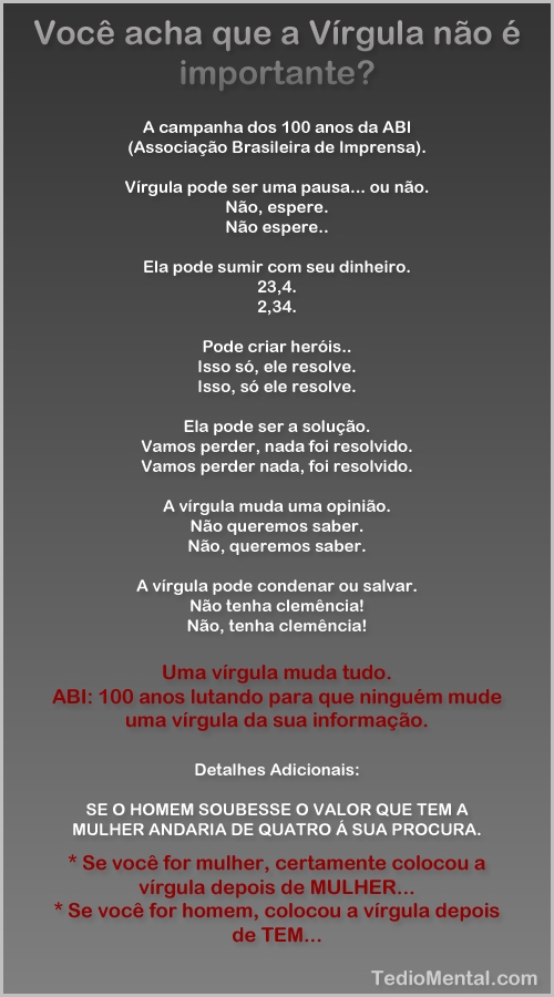 JORNAL R 7ª: Sobre a Vírgula