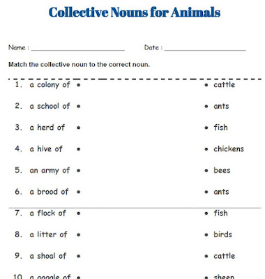 ILoveTeaching: Collective Nouns Worksheets (Things, People and Animals)