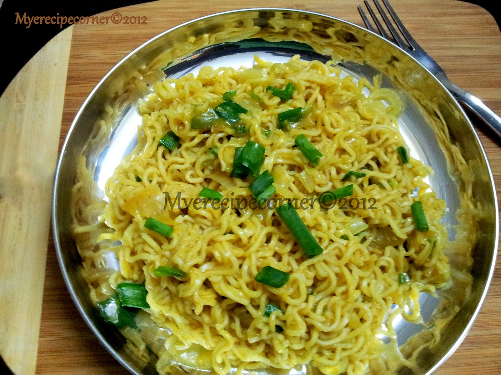 Mye's Kitchen: Spring onion Maggi noodles- Maggi noodles recipe
