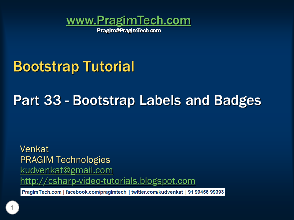 Sql Server Net And C Video Tutorial Bootstrap Labels And Badges