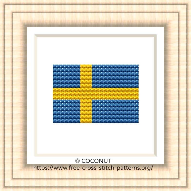 NATIONAL FLAG OF SWEDEN CROSS STITCH CHART | Free cross stitch pattern