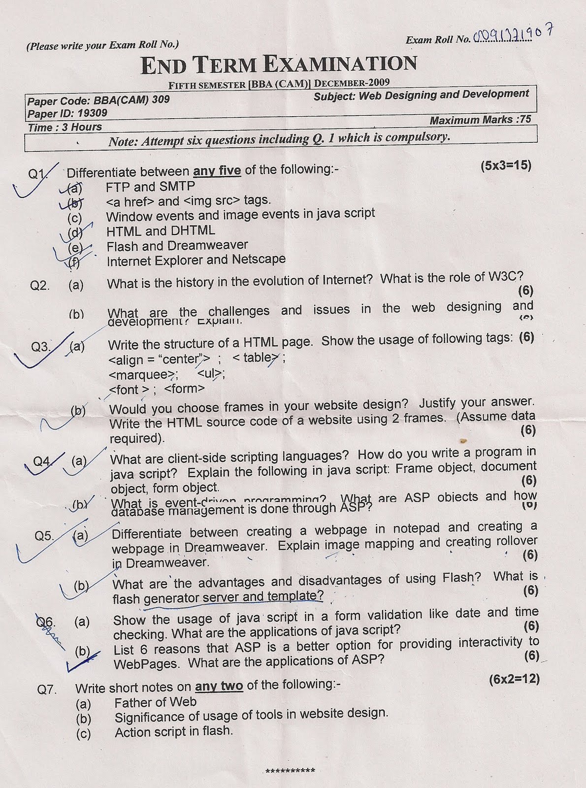 Utkarsh gupta: I.P university bba (cam) 5th semester question papers