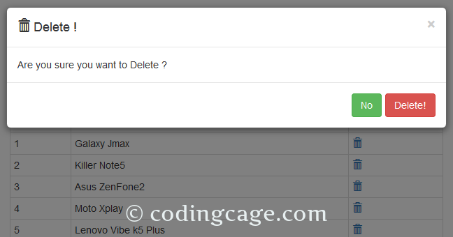 Delete Rows from MySQL with Bootstrap Confirm Modal | Jendela Dunia ...