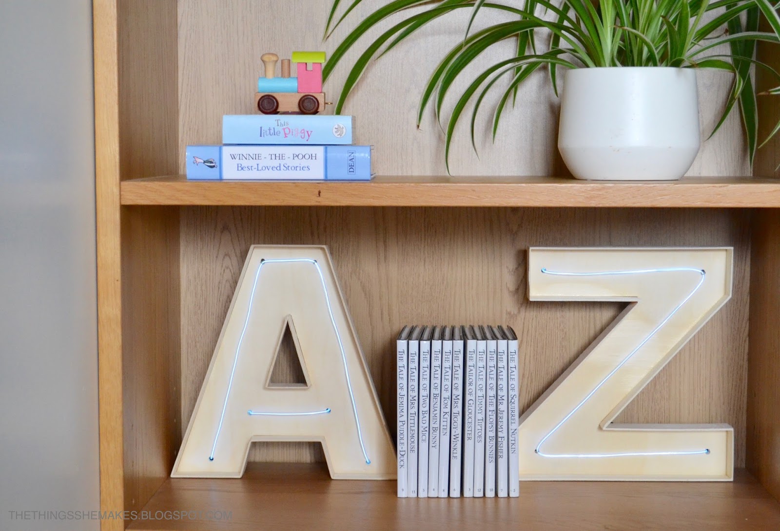 DIY Home Decor | Neon Letter Bookends | The Things She Makes