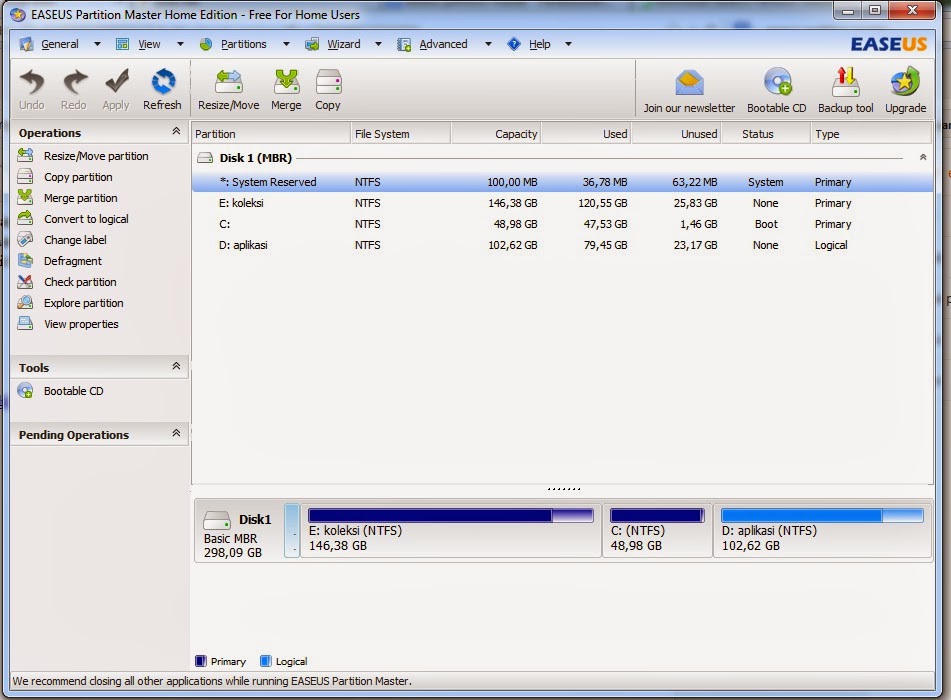 cara mempartisi hardisk (merubah partisi hardisk) - Gudang