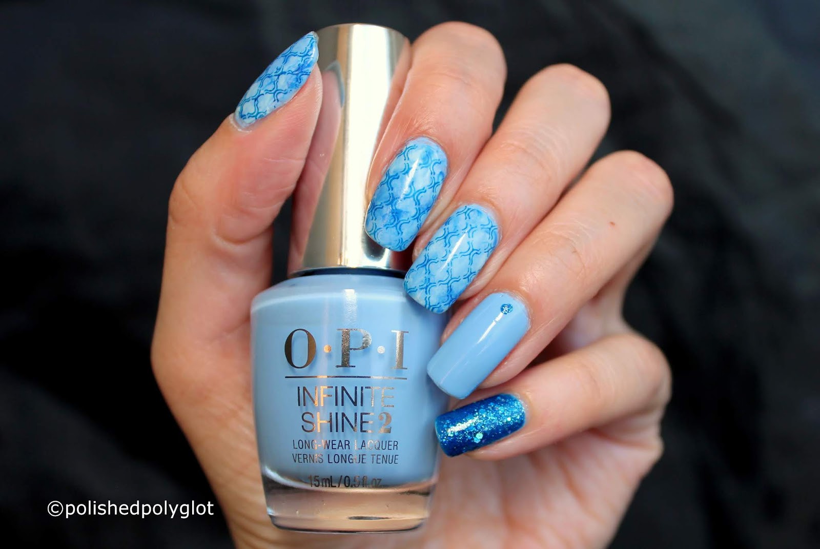 Nail Art │ Blue over Blue Nail design / Polished Polyglot