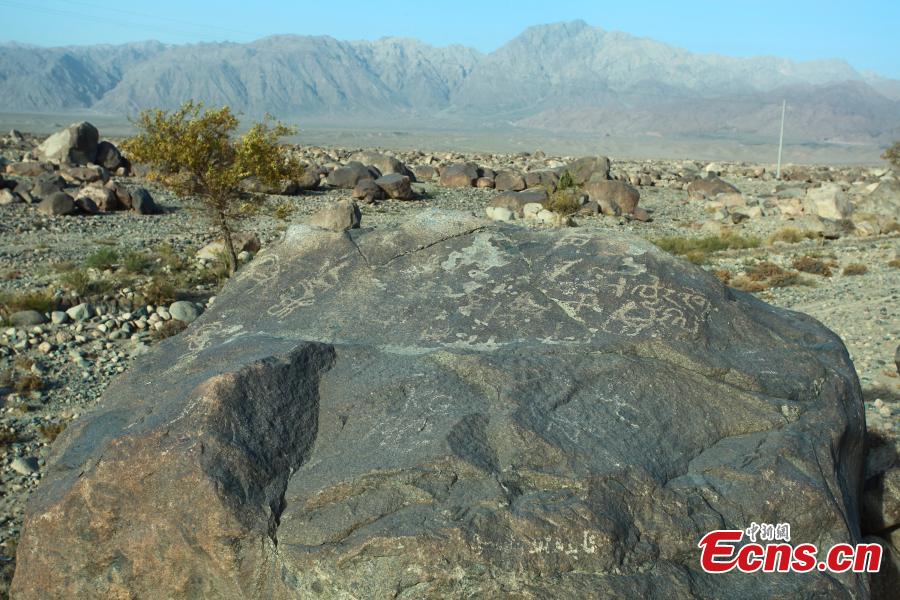 MONGOLS CHINA AND THE SILK ROAD : Rock painted with suspected Tocharian ...