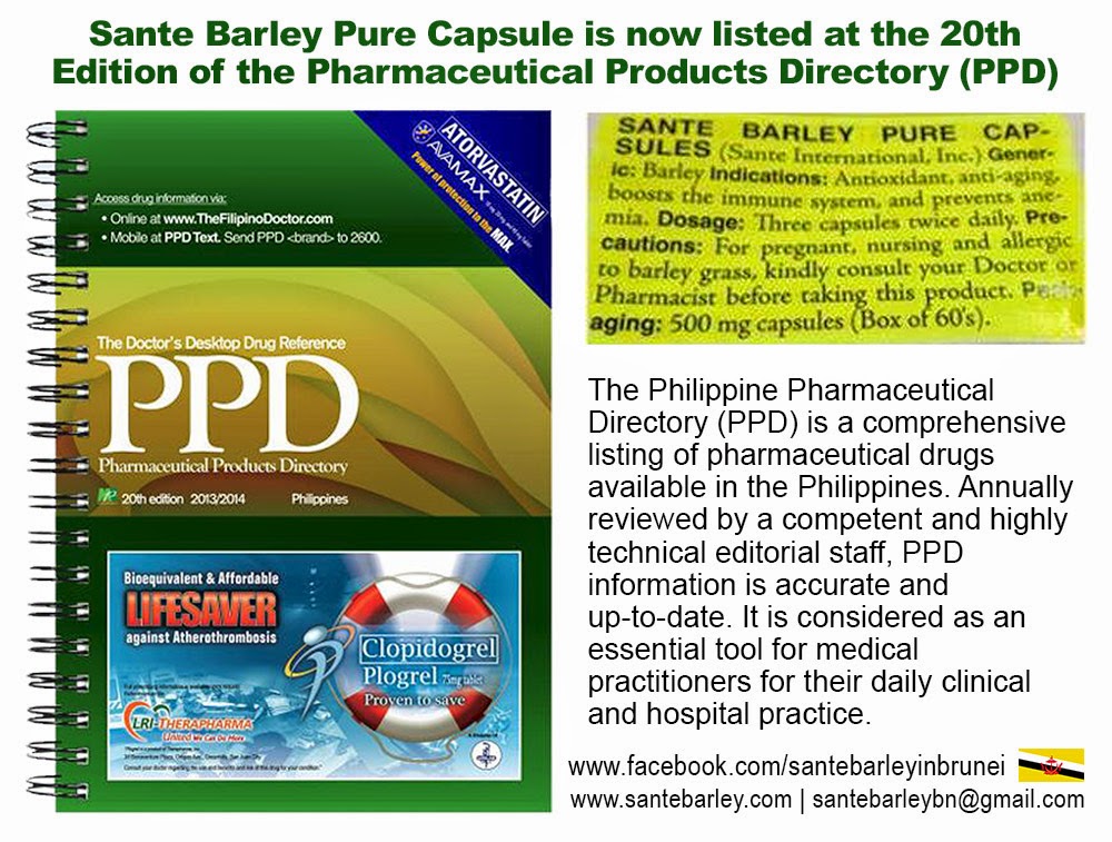 Sante Barley Pure Capsule is PPD Listed - Sante Barley Brunei
