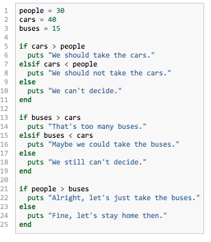 TESTHEAD: Exercise 30: Else And If: Learn Ruby the Hard Way: Practicum