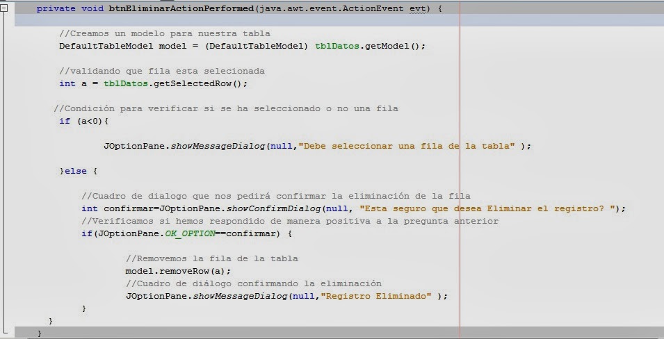 Curso de JAVA: Cómo agregar datos de un formulario a una tabla, y eliminarlos de la misma ...