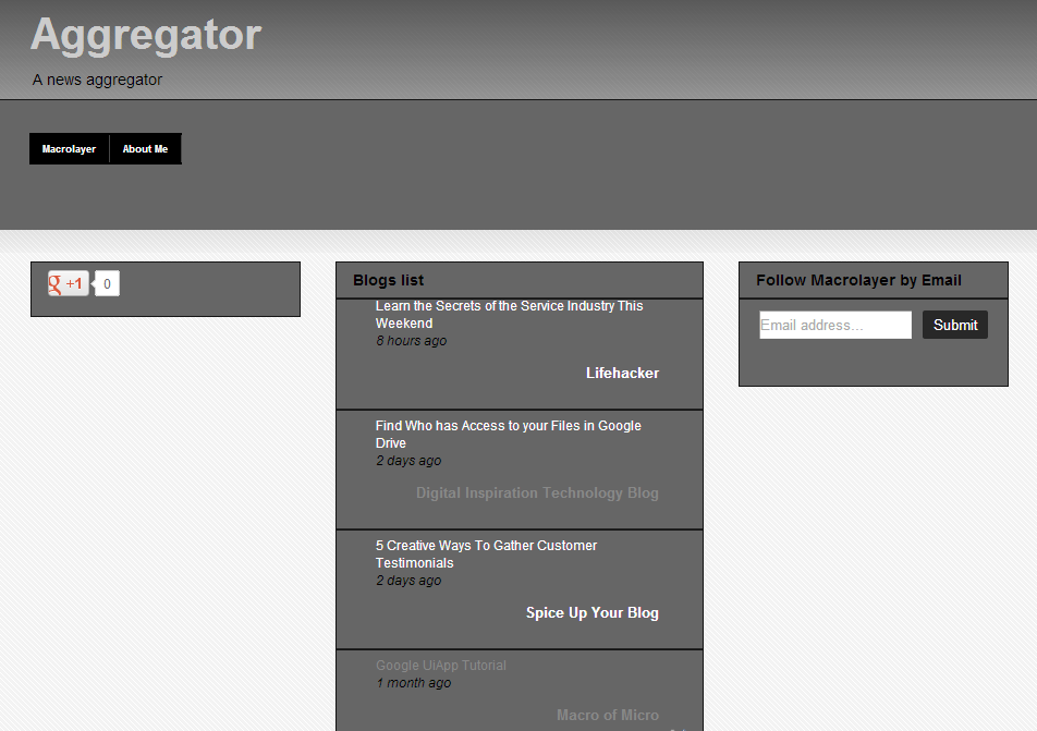 Simple template for blogger Aggregator