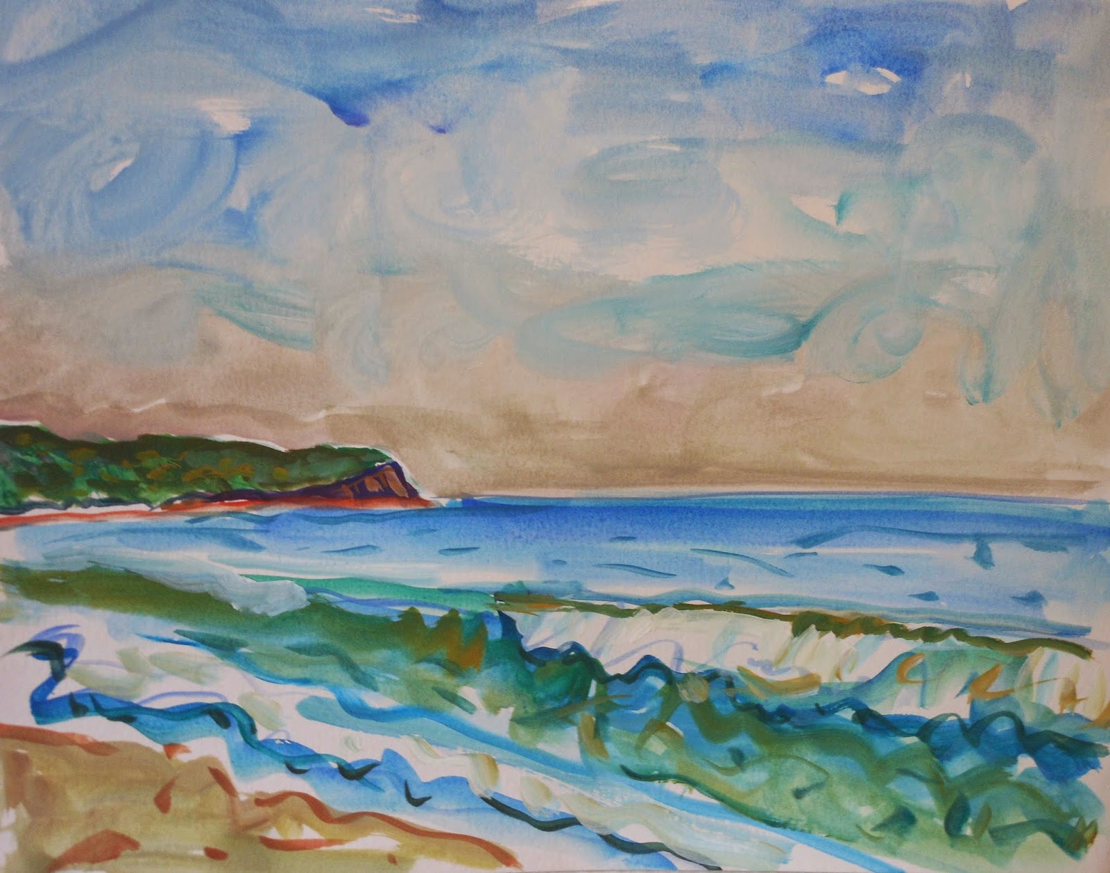 Kate Knapp Artist Blog: Crescent Beach Block Island Two Views