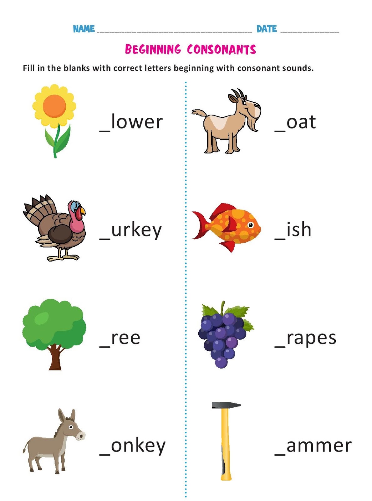Beginning Consonants Worksheets (Ready to Use) - DepedClick