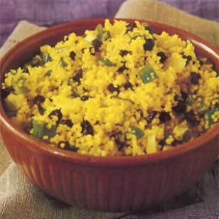 Golden Couscous with Currants & Scallions Recipe | LEBANESE RECIPES