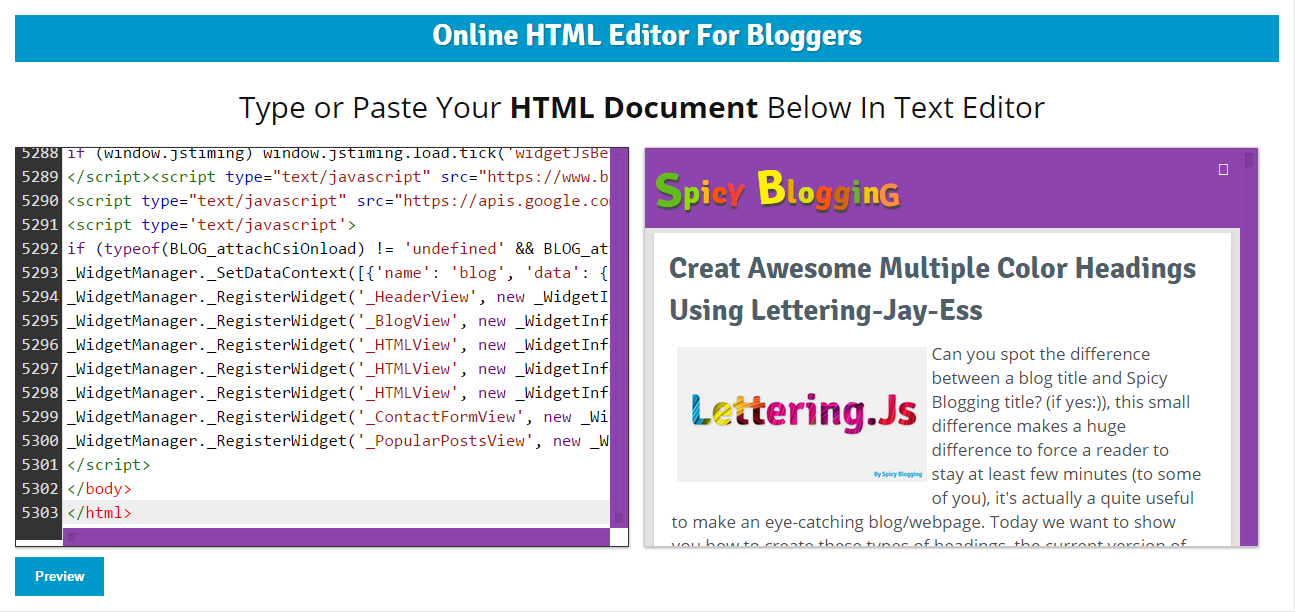 Introducing the Online HTML Editor For Blogger's