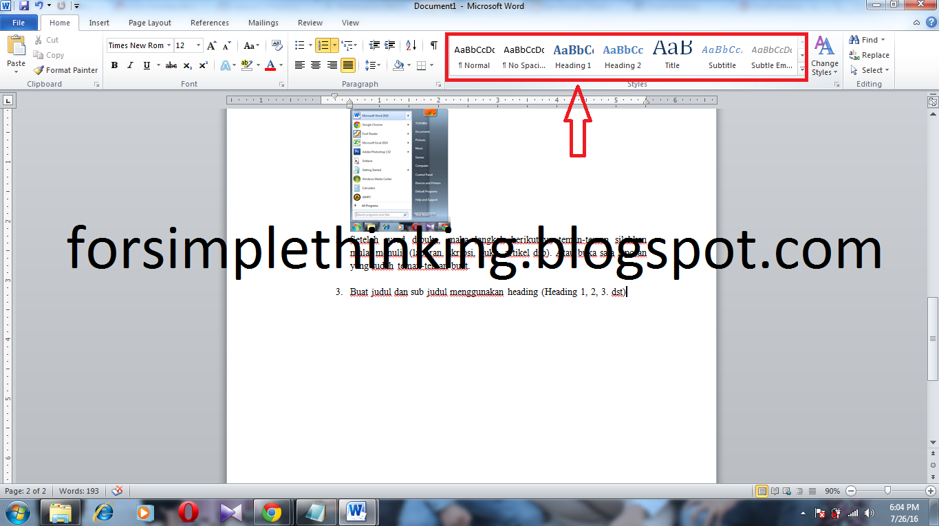 Memanfaatkan Fungsi Heading dalam Menulis di Office Word | For Simple ...