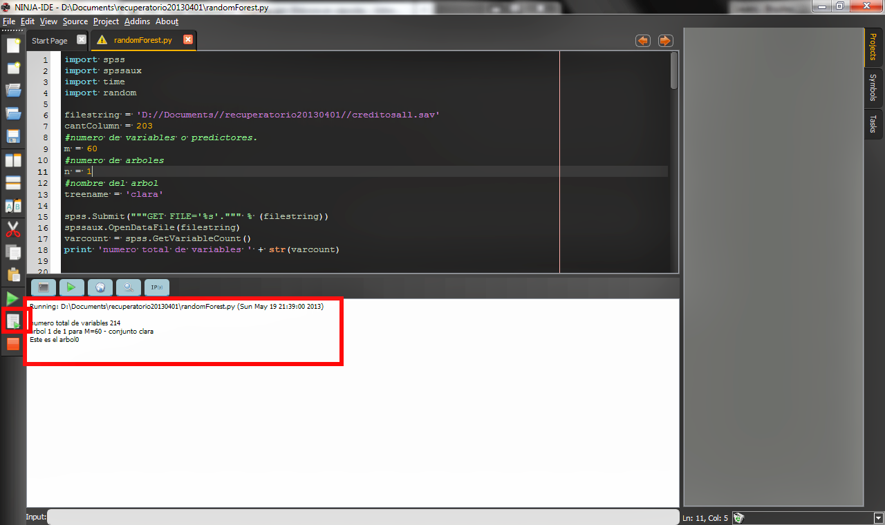 Bitácora en cápsulas.: SPSS + Python + Ninja IDE = Menos consumo de memoria RAM