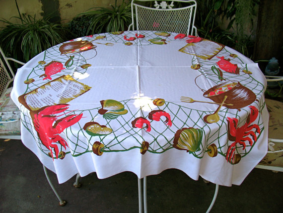 High Prairie Farmgirl: Vintage California Hand Prints Tablecloth