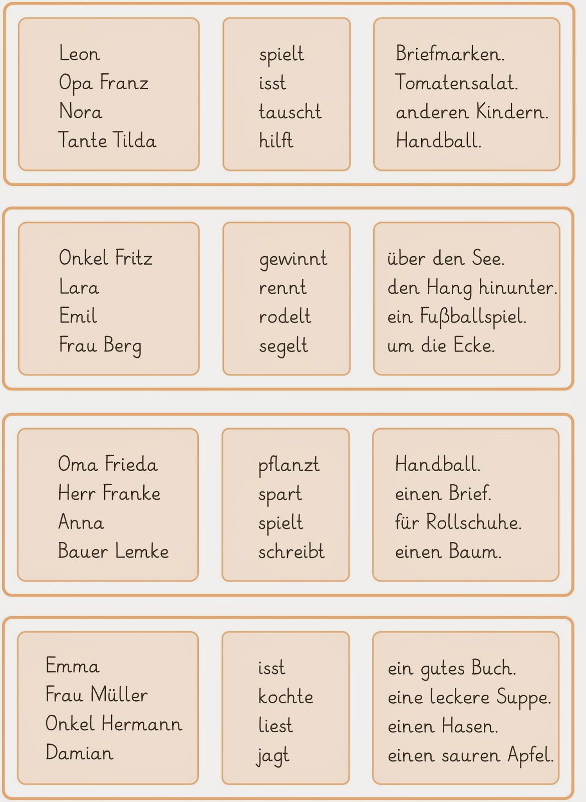 Lernstübchen | Sätze schreiben