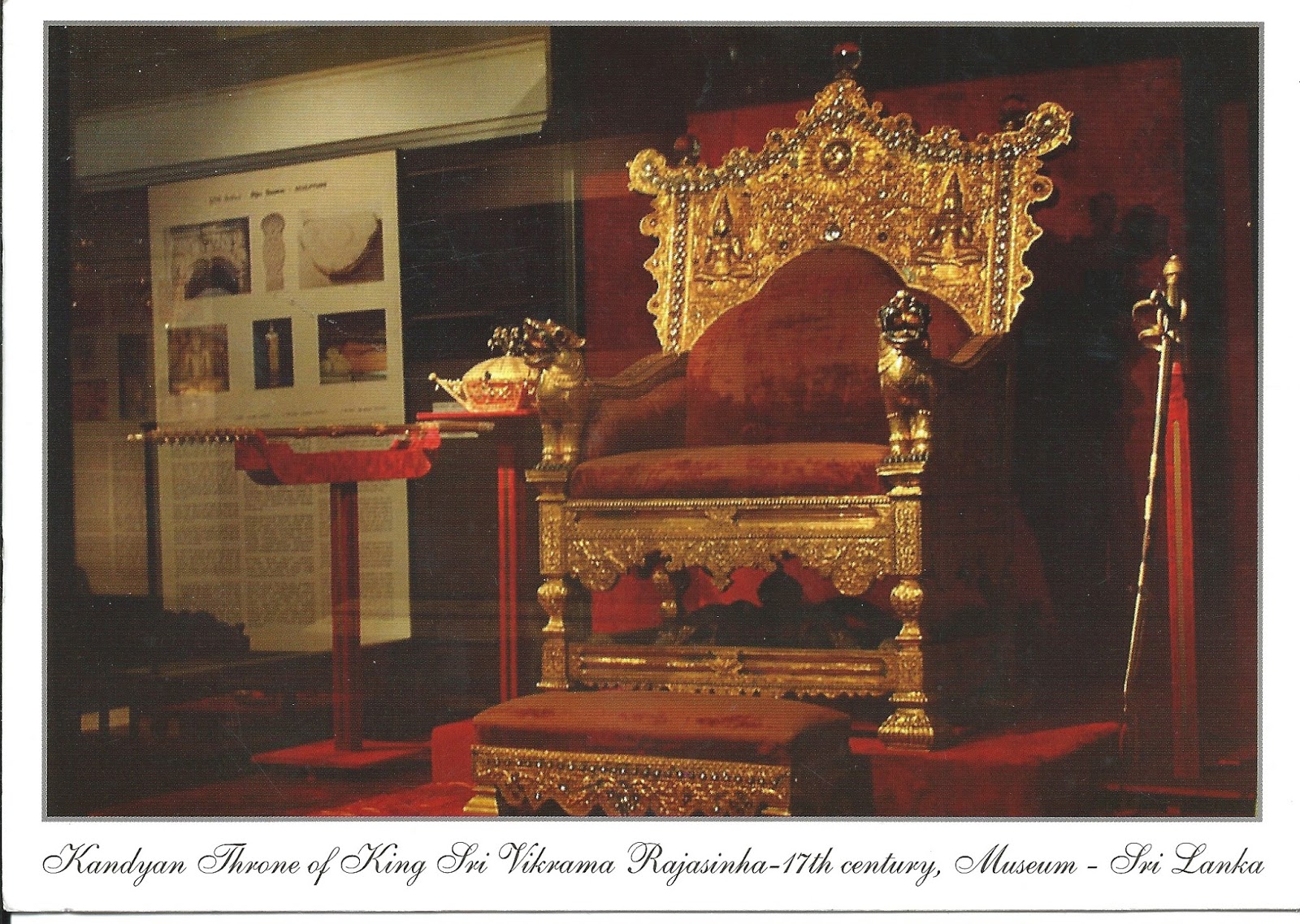 MY POSTCARD-PAGE: SRI LANKA ~Kandyan Throne and Crown of King Vikrama ...