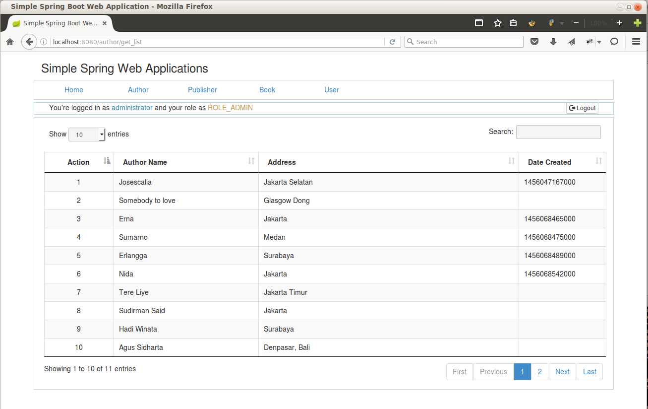 Josescalia: Integrasi Spring-Boot dan DataTables