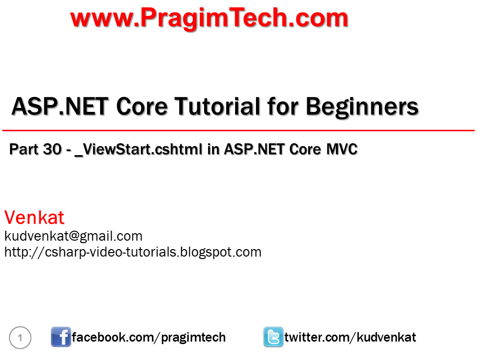 Sql Server Net And C Video Tutorial Viewstartcshtml In Aspnet Core Mvc Slides