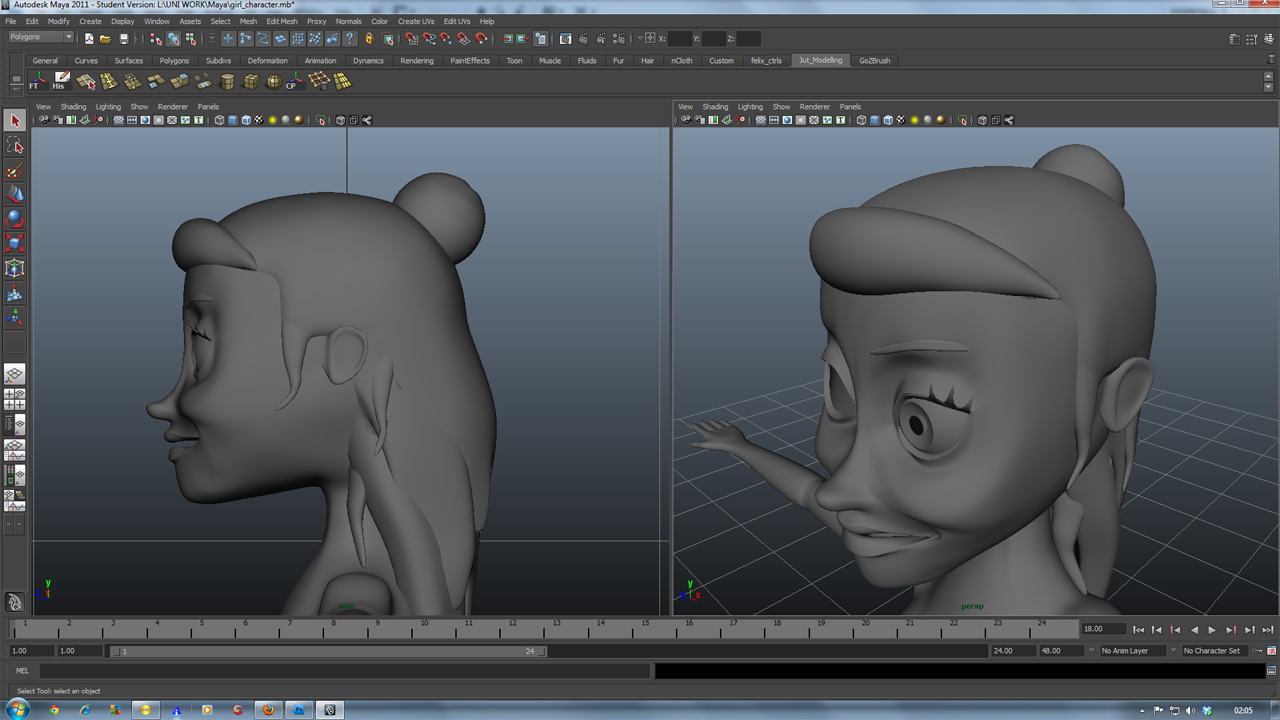 Jut's Blog: Maya - Character Modelling, Stylized Female.
